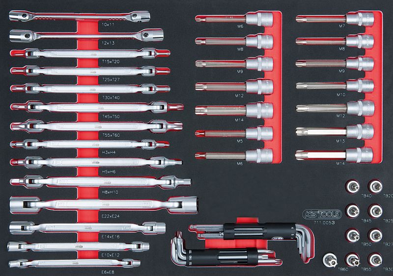 KS Tools SCS Schlüssel-Satz 53-teilig in 1/1 Systemeinlage 711.0053 ...