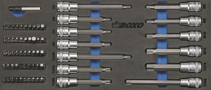 Boxo 1/2" Steckschlüssel und Bits-Satz 64-teilig VE: 10 Stück BX015A ...