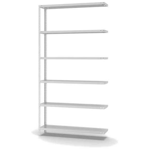 hofe Fachboden-Anbauregal 2500x300x1300 mm 6 Fachebenen RAL 7035 125 kg Fachlast 750 kg Feldlast ...