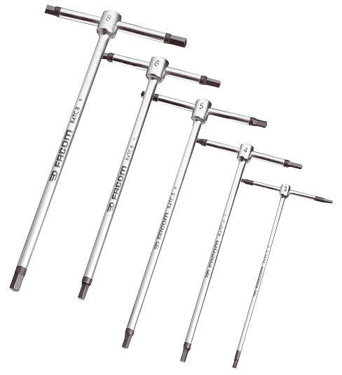 Facom Stiftschlüssel mit T-Griff aus Metall 3 Abtriebe Innensechskant ...