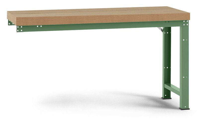 Manuflex Anbauwerkbank PROFI Standard mit Multiplexplatte BxTxH = 2000 x 700 x 850 mm Resedagrün ...