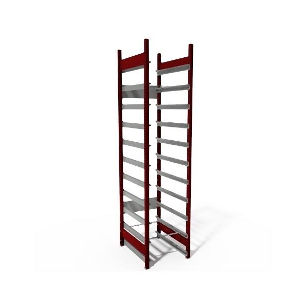Tixit EURO-Behälterregal Grundregal RAL 3003 rubinrot 11 Behälter 600 x ...