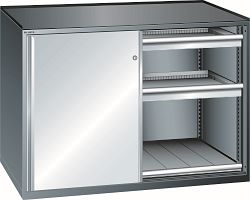 LISTA Schubladenschrank 2x36x27E (BxTxH) 1430x600x1020mm KEY Lock Lichtblau 4 Schubladen ...