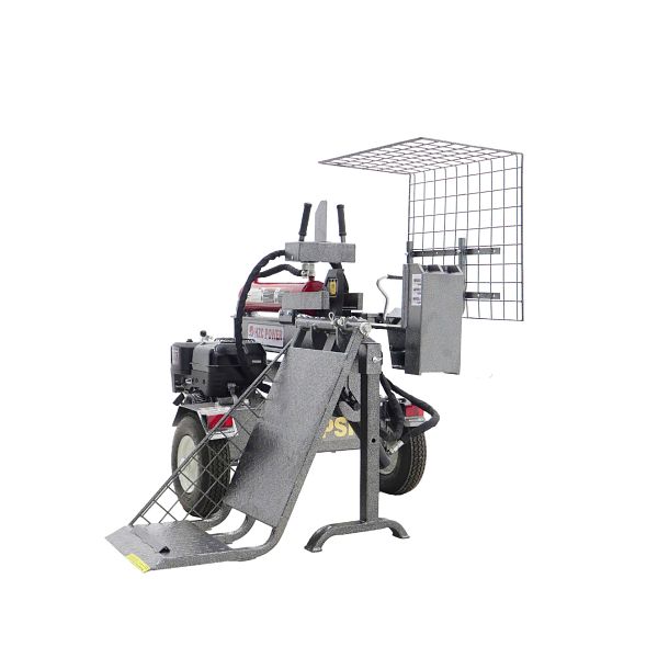 HZC Power 40 t liegend Holzspalter mit Benzinmotor & Stammheber 530mm Spaltlänge fertig montiert ...