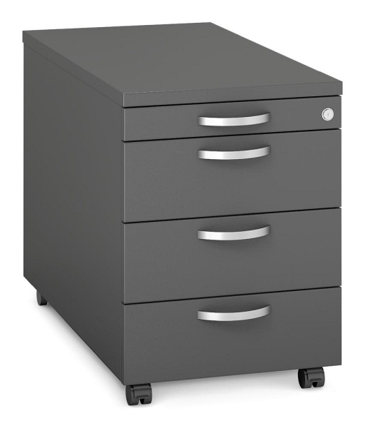 Deskin Rollcontainer MULTI M pro Anthrazit 435 x 800 x 600 mm 1 + 3 ...