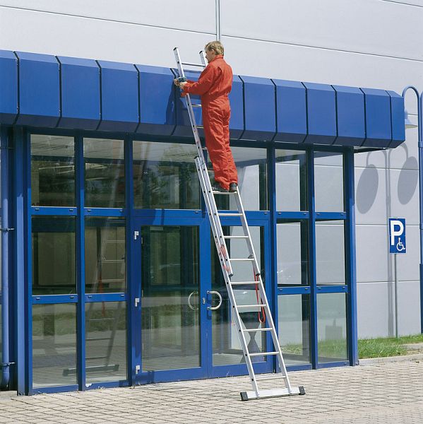 Euroline Alu-Mehrzweckleiter 2-teilig mit 2 x 14 Stufen 7m senkrechte ...