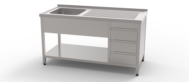 Inox Star Edelstahl Spültisch B 1200 x T 600 x H 850 mit ...