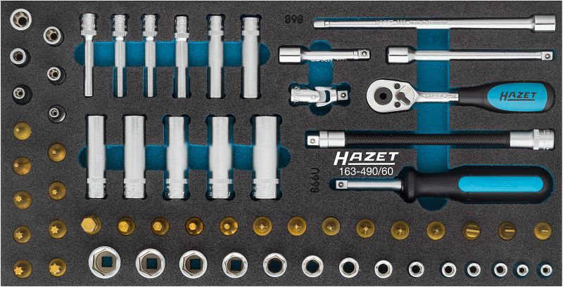 Hazet Steckschlüssel Satz Vierkant hohl 63 mm Außen TORX® Profil Außen-Sechskant-Tractionsprofil ...