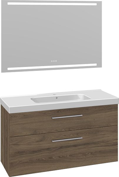 Dansani Luna 121 cm Menuet Set mit Spiegel Weiß Matt folie LU-585230 ...