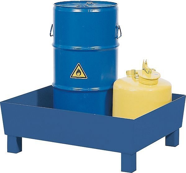 asecos Auffangwanne Stahl lackiert RAL 5010 Sockelfüße Volumen 60L ...
