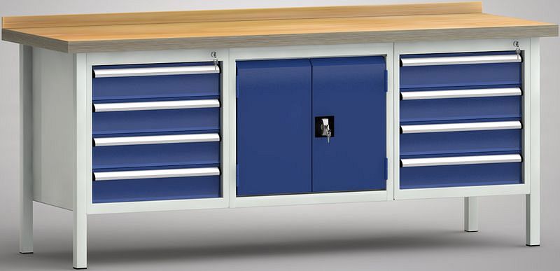 KLW Standard-Werkbank - 2000 x 700 x 900 mm L x T x H (ERGO-Version) WS239E-2000M40-E2050 ...