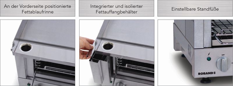 Roband Griddle Toaster GT700 Kombination aus Grill und Salamander GT700 ...