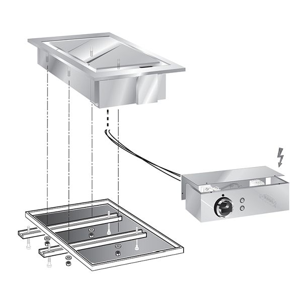 Gastro-Inox drop-in Grillplatte mit Backfläche aus Edelstahl 40cm mit ...