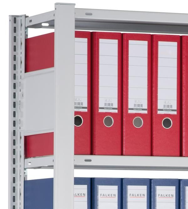 Schulte Anbauregal Büro-Steckregal MULTIplus150 2300 x 1000 x 600 mm 7 Fachböden Längenriegel ...