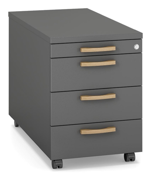 Deskin Rollcontainer SMART MODUL Anthrazit 435 x 800 x 600 mm 1 + 3 ...