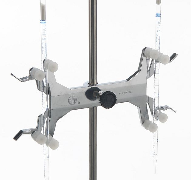 Bochem Bürettenhalter Aluminium mit Muffe mit PVC Rollen Rollenabstand ...