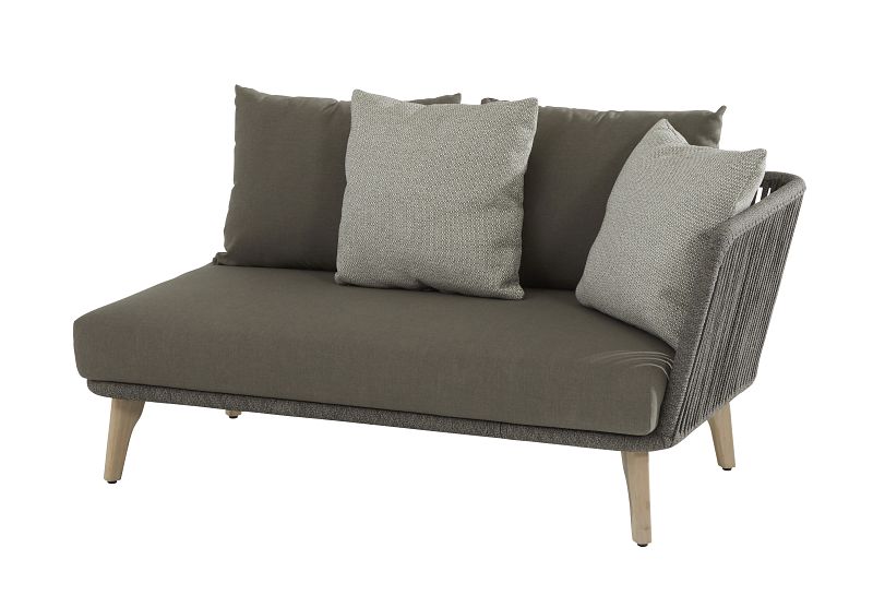 4 Seasons Outdoor Santander Teak 2-Sitzer Armlehne links inkl. 3 Kissen ...