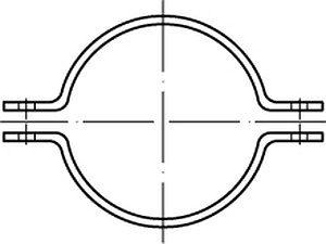 DIN 3567 Stahl A 77 NW 65 grundiert Rohrschellen-Hälften VE=S (50 Stück ...