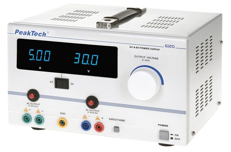 PeakTech AC/DC Labornetzgerät 0 - 30V / 5 A P 6120 günstig ...