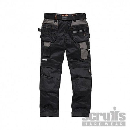 Scruffs Arbeitshose mit Holstertaschen „Pro Flex“ schwarz Größe 52 lang ...