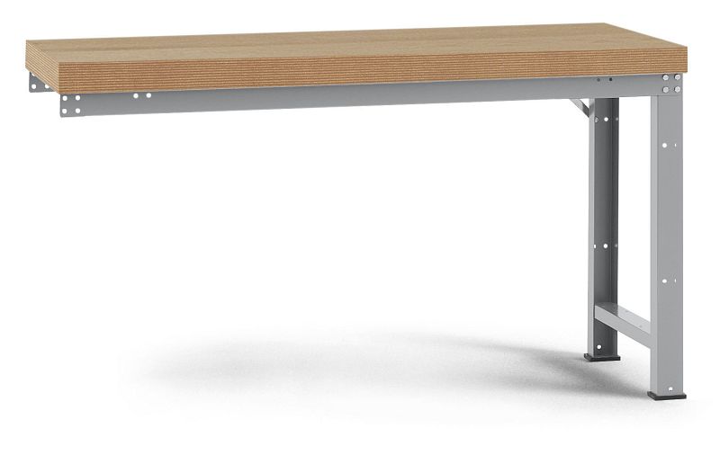 Manuflex Anbauwerkbank PROFI Standard mit Multiplexplatte BxTxH = 1500 x 700 x 850 mm Alusilber ...