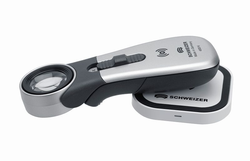 Schweizer Handleuchtlupe Set Tech-Line Induktion 4500K 8x/Ø30mm ...