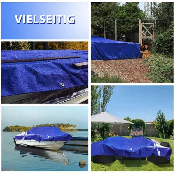 Sekey 550 g/m² PVC Abdeckplane mit Ösen Blau 3x5m CL32 günstig ...