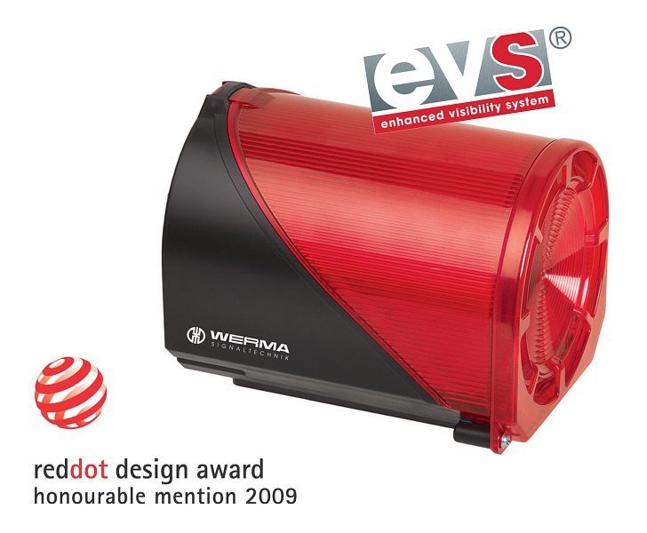 WERMA LED-EVS-Sirene Bodenmontage / Wandmontage 32 Töne 230VAC RD- rot ...