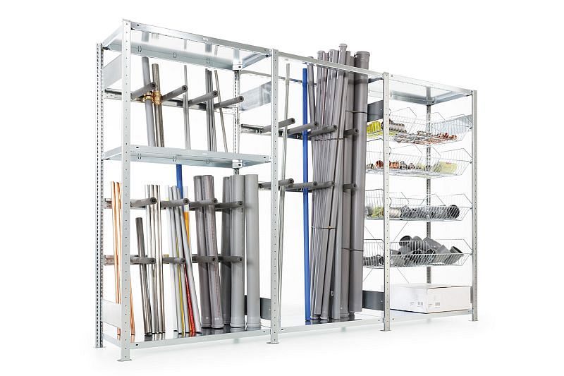 Meta Clip S3 HT-Regal 2000x3068x500 mm verzinkt mit je 4 verstellbaren ...