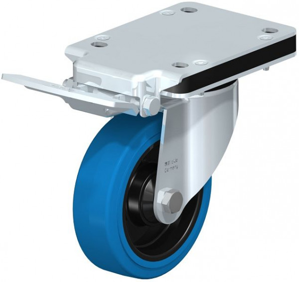 Blickle LK-POEV 125KD-3-IS-SB Stahlblech-Lenkrolle mittelschwere Ausführung mit Anschraubplatte ...