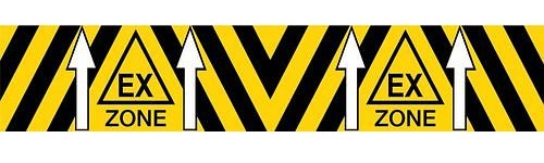 DENIOS Bodenmarkierung mit Ex-Druck selbstklebend Rolle 5 m B 100 mm Ex ...