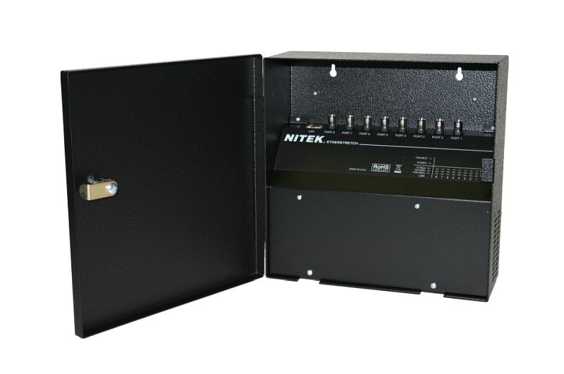 Nitek Ethernet PoE Extender UTP 8 Ports Gigabit PoE+ Wand- montage ...