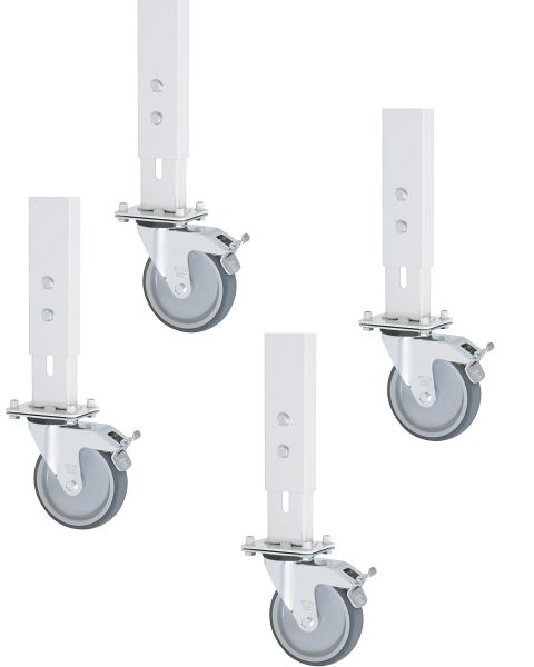 RAU Rollensatz Arbeitstisch Serie Tom 2 Bock- und 4 Lenkrollen mit ...