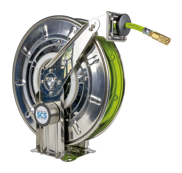 Rapid Automatischer Schlauchaufroller komplett in Edelstahl mit 20 m ...