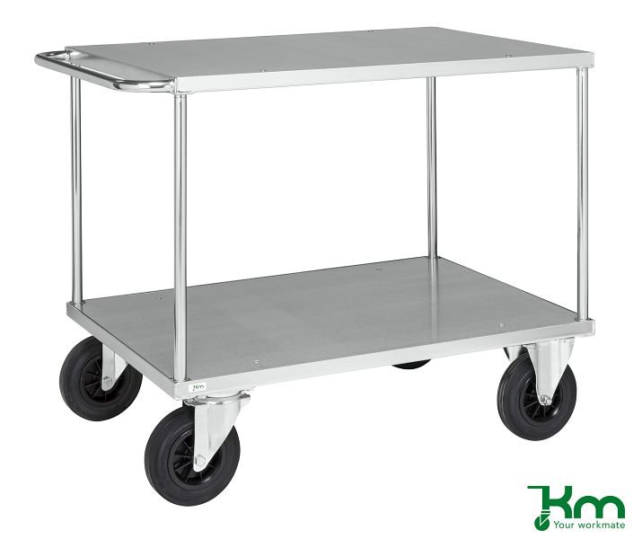 Kongamek Tischwagen 2 Bock- und 2 Lenkrollen aus Vollgummi mit Bremsen ...