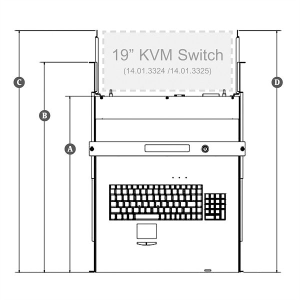 ROLINE 19"-KVM-Konsole 43 cm (17") TFT (16:9) DVI-I USB+PS/2 ...