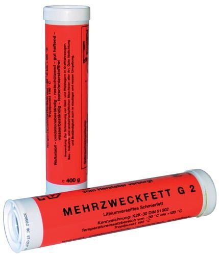 DENIOS Fettpatrone (DIN 1284) 400 g Mehrzweckfett G2 für Hand- und Akku ...