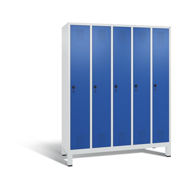 C+P Spind Evolo 5 Abteile H1850xB1480xT500 mm Lichtgrau/Enzianblau ...