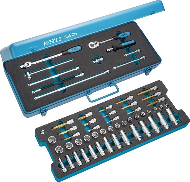 Hazet Steckschlüssel-Satz Vierkant hohl 10 mm (3/8 Zoll) Außen-Sechskant-Tractionsprofil Anzahl ...