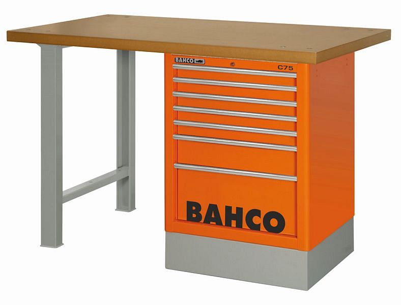 Bahco Robuste Werkbank mit 40 mm MDF-Arbeitsplatte 1500 mm inkl. Werkzeugschrank mit 7 ...