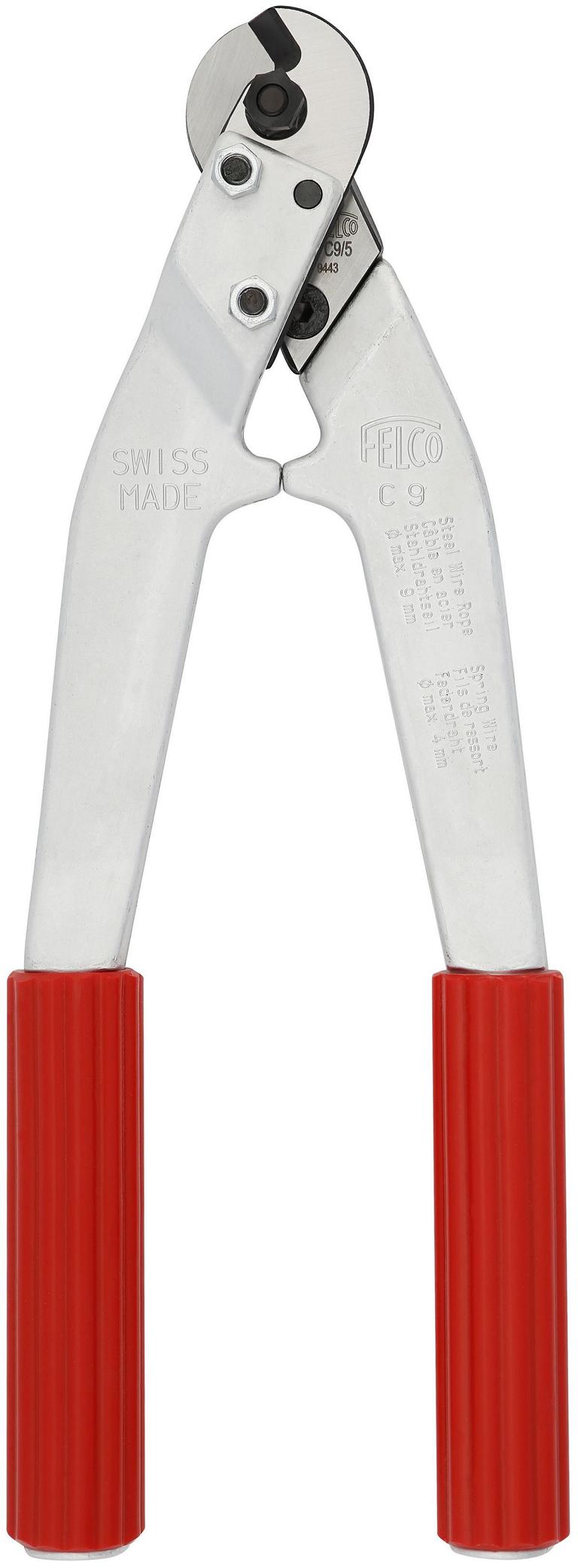 Felco Zweihand-Kabelschere - Drahtseilschere für Stahl Stahldrahtseil Durchmesser max. 9 mm ...