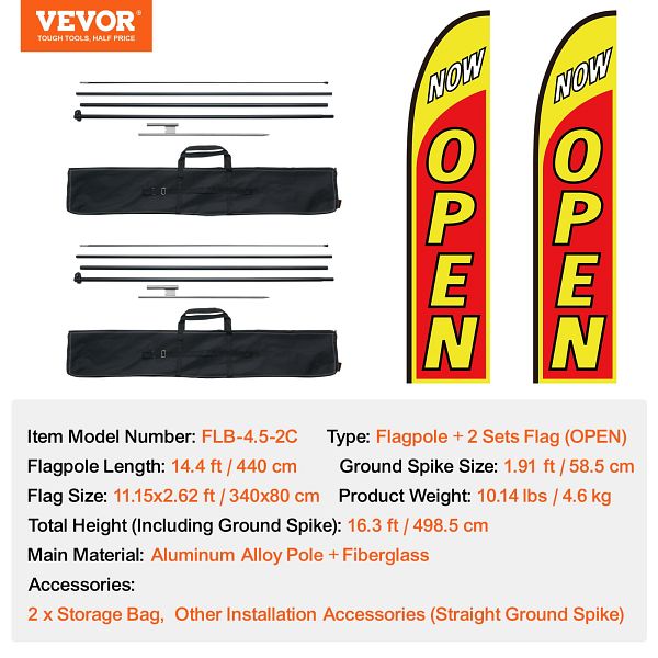 VEVOR Beachflag Werbung Banner Flagge Geschäftswerbung Fahnen Masten ...
