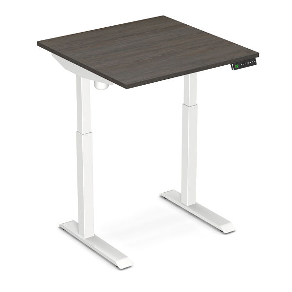 Worktrainer Sitz-Steh-Schreibtisch StudyDesk (Weiß / Eiche Braun 80 x ...