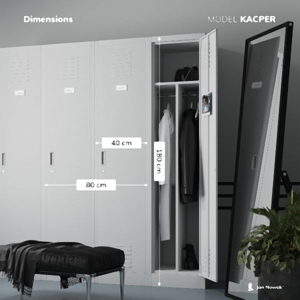 Jan Nowak Eco Design Modell KACPER (2B1A) Spind Kleiderspind mit 4 Fächern Umkleideschrank Loft ...