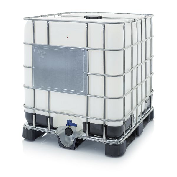 Auer IBC Container mit Kunststoffpalette Auslaufarmatur: NW 150 UN ...
