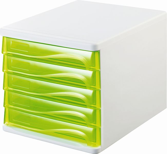 helit Schubladenbox "the wave" VE: 4 Stück grün transparent H6129450 ...