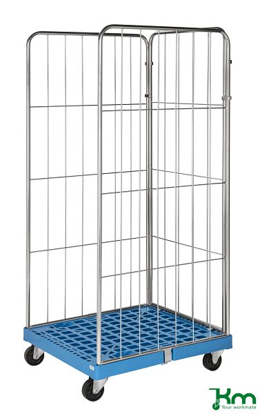 Kongamek Rollcontainer mit 3 Seiten und hygienischem Kunststoffboden ...