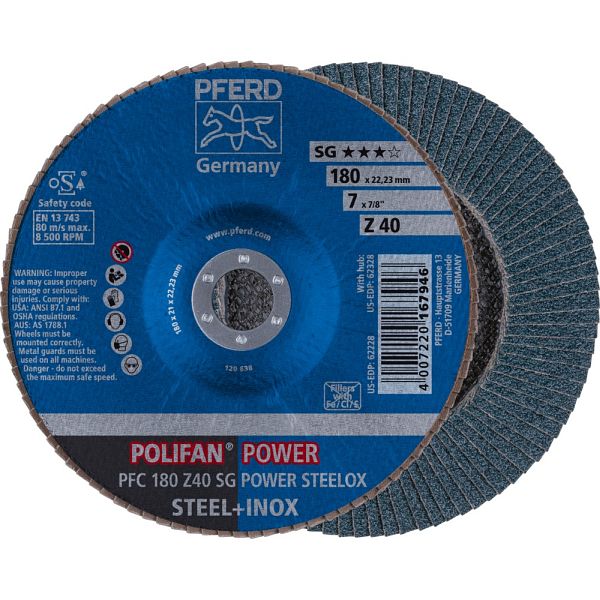 Pferd POLIFAN-Fächerscheibe PFC 125 Z 40 SG POWER STEELOX VE: 10 Stück 67784125 günstig online ...
