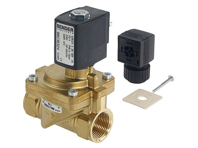 BENDER Magnetventil stromlos geschlossen Typ8 DN 40 1 1/2" 24V DC ...