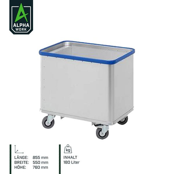 Alpha Work Federbodenwagen eloxiert 855 x 550 x 760 mm 180 l 08301 günstig versandkostenfrei ...